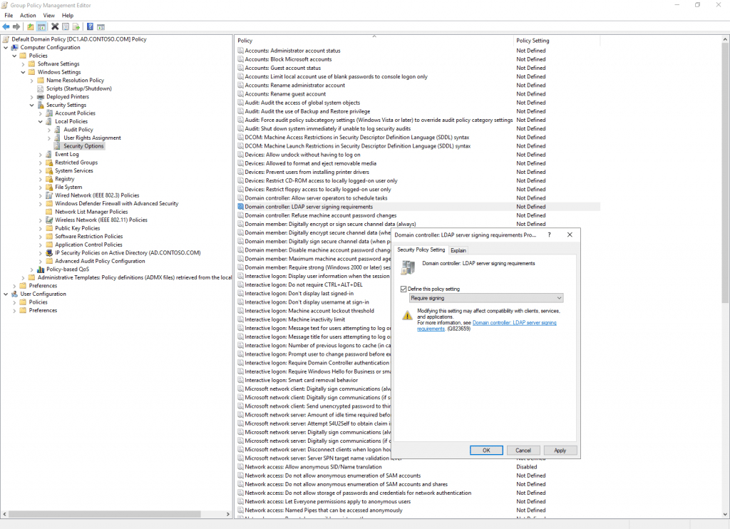 How to Require LDAP Signing in Windows Server