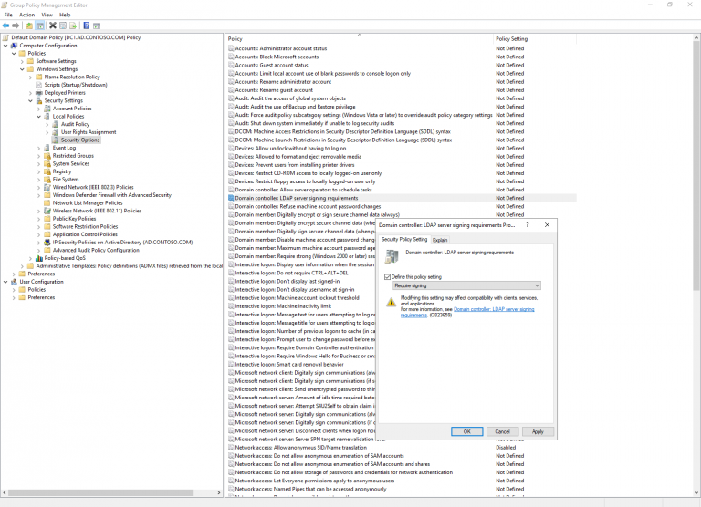 How to Require LDAP Signing in Windows Server