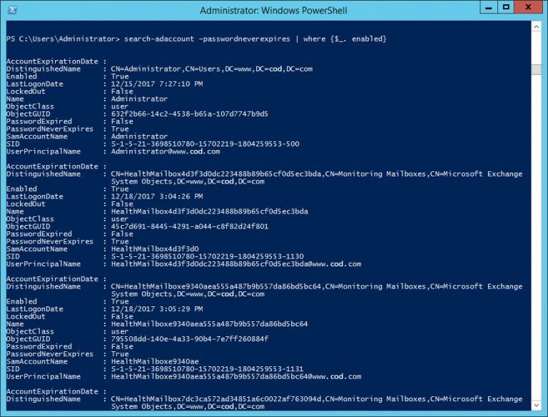 Get List Of Users With Password Never Expires Using Powershell 9653