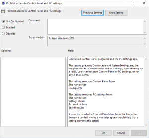 How to Disable Control Panel using Group Policy