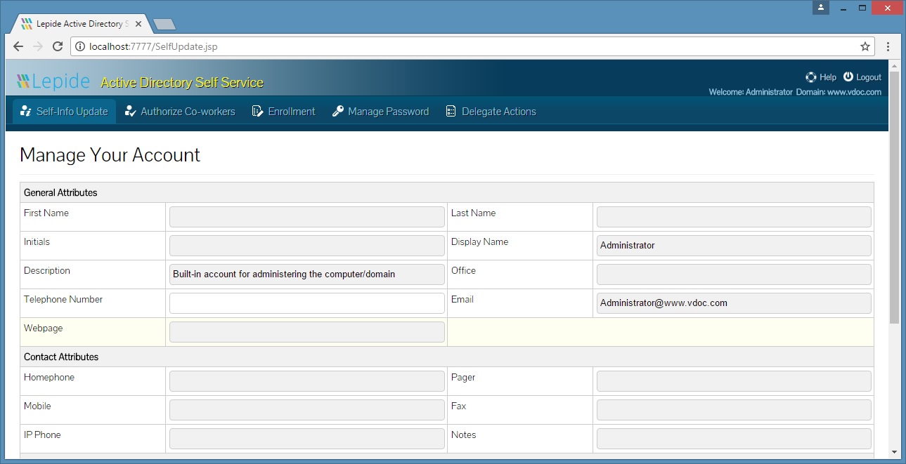 View Screenshots of Active Directory Self Service Tool View Screenshots of Active Directory Self Service Tool