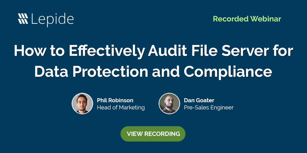 Webinar - How to Effectively Audit File Server for Data Protection and ...